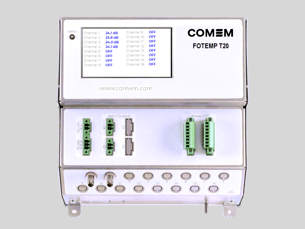 FOTEMP-T2 Multichannel DIN Rail Mount FO Temperature Sensor Signal ...